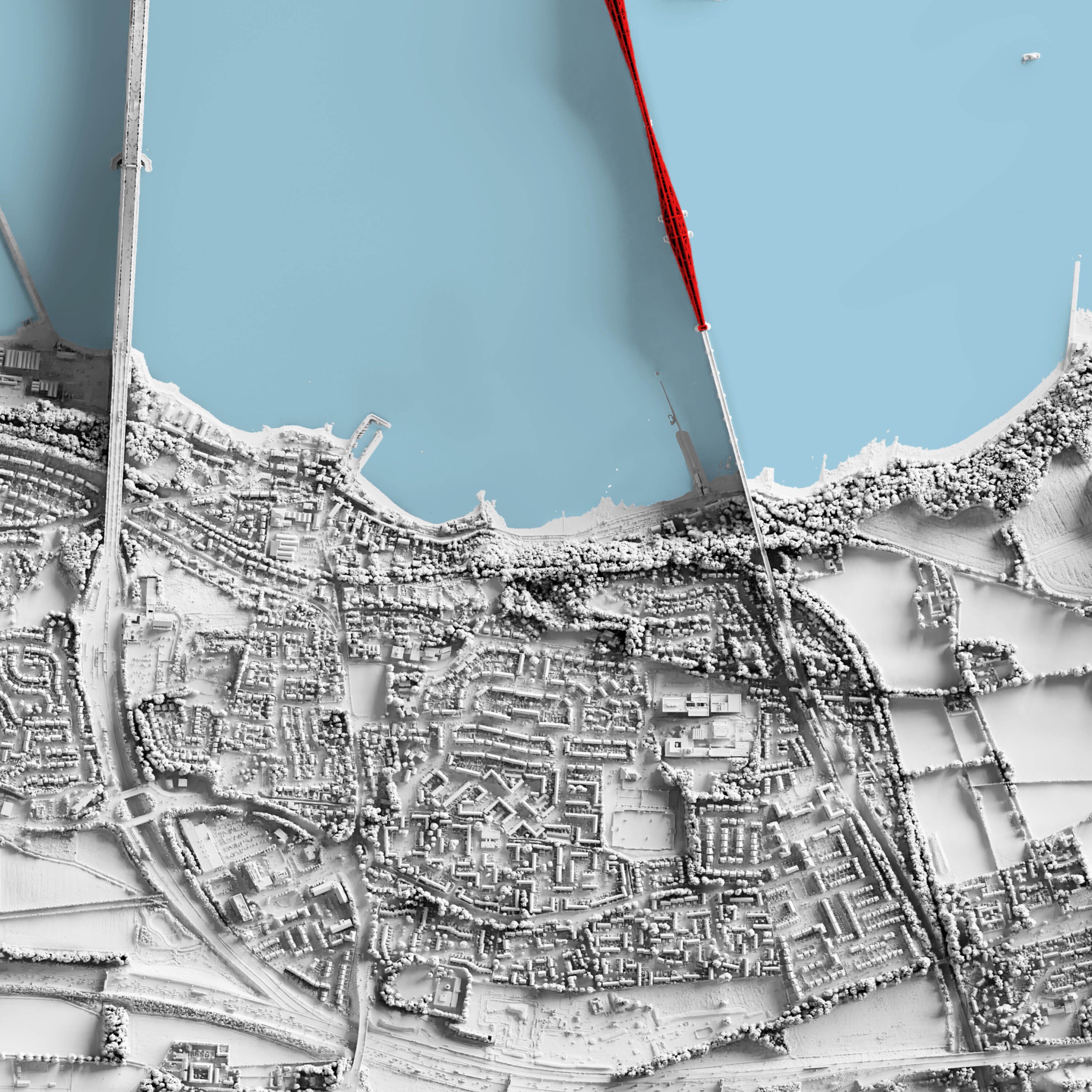 Queensferry Print Shaded Lidar Relief Map Detailed - Etsy UK
