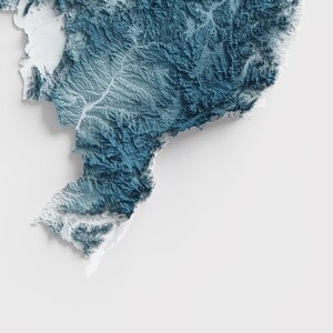 Brazil Art Relief Map - 2D Print - Brazilian Geology - 2D Shaded Relief ...