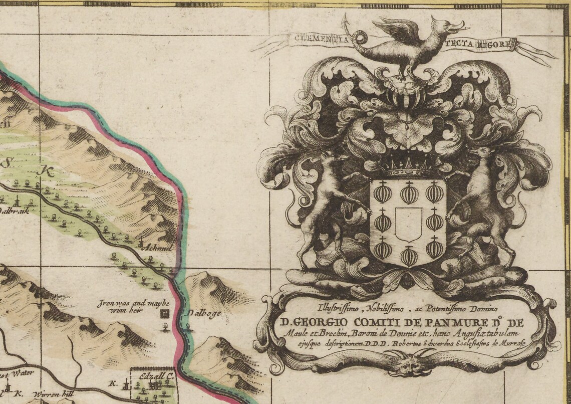 Old Angus Map Angusia Provincia Scotiae Sive the Shire of - Etsy Canada