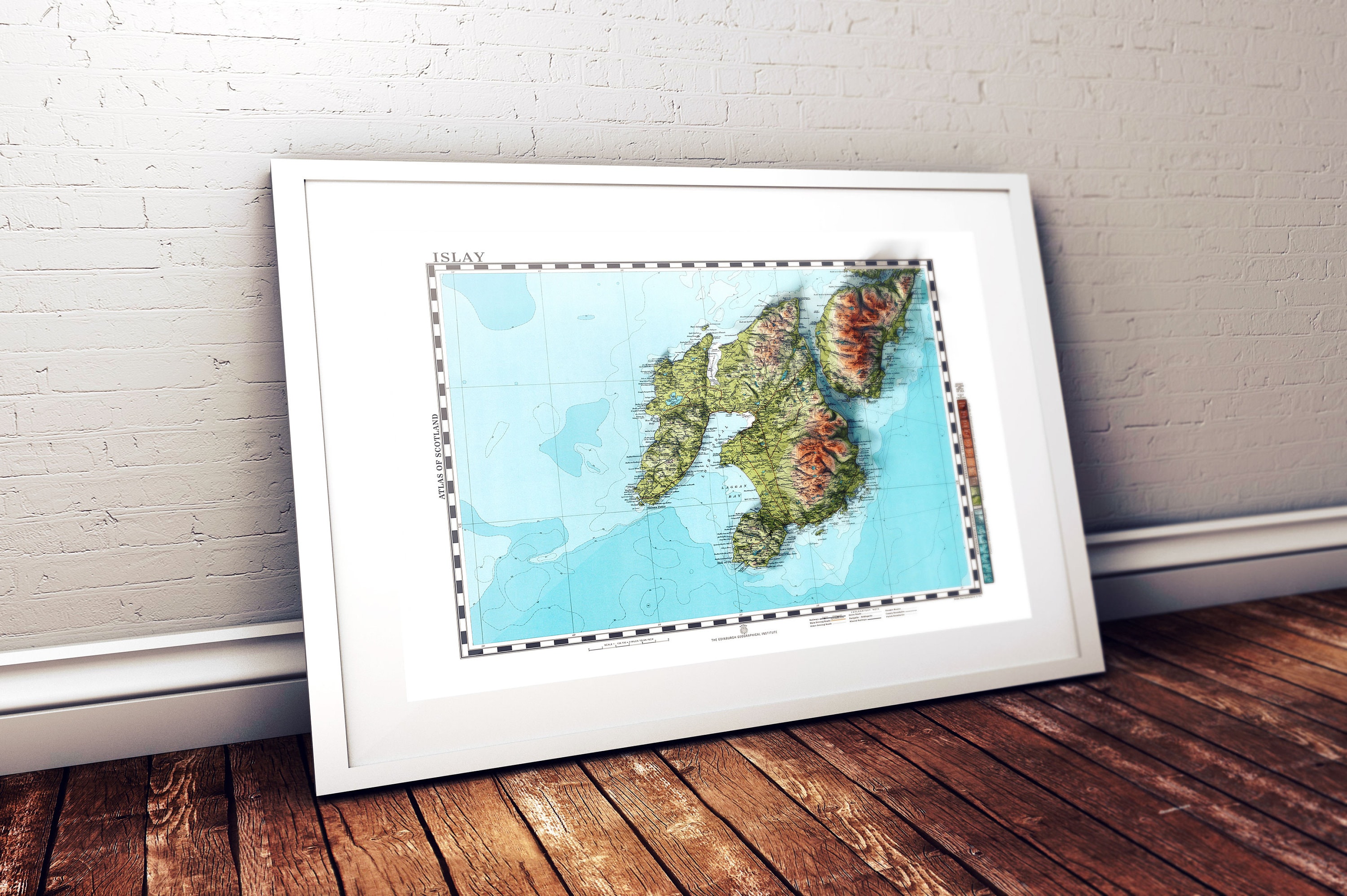 Islay Topographic Map Print - "the Queen of the Hebrides" - Vintage ...