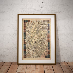 Story Map of Scotland Vintage Map Reproduction | Vintage Poster Wall ...