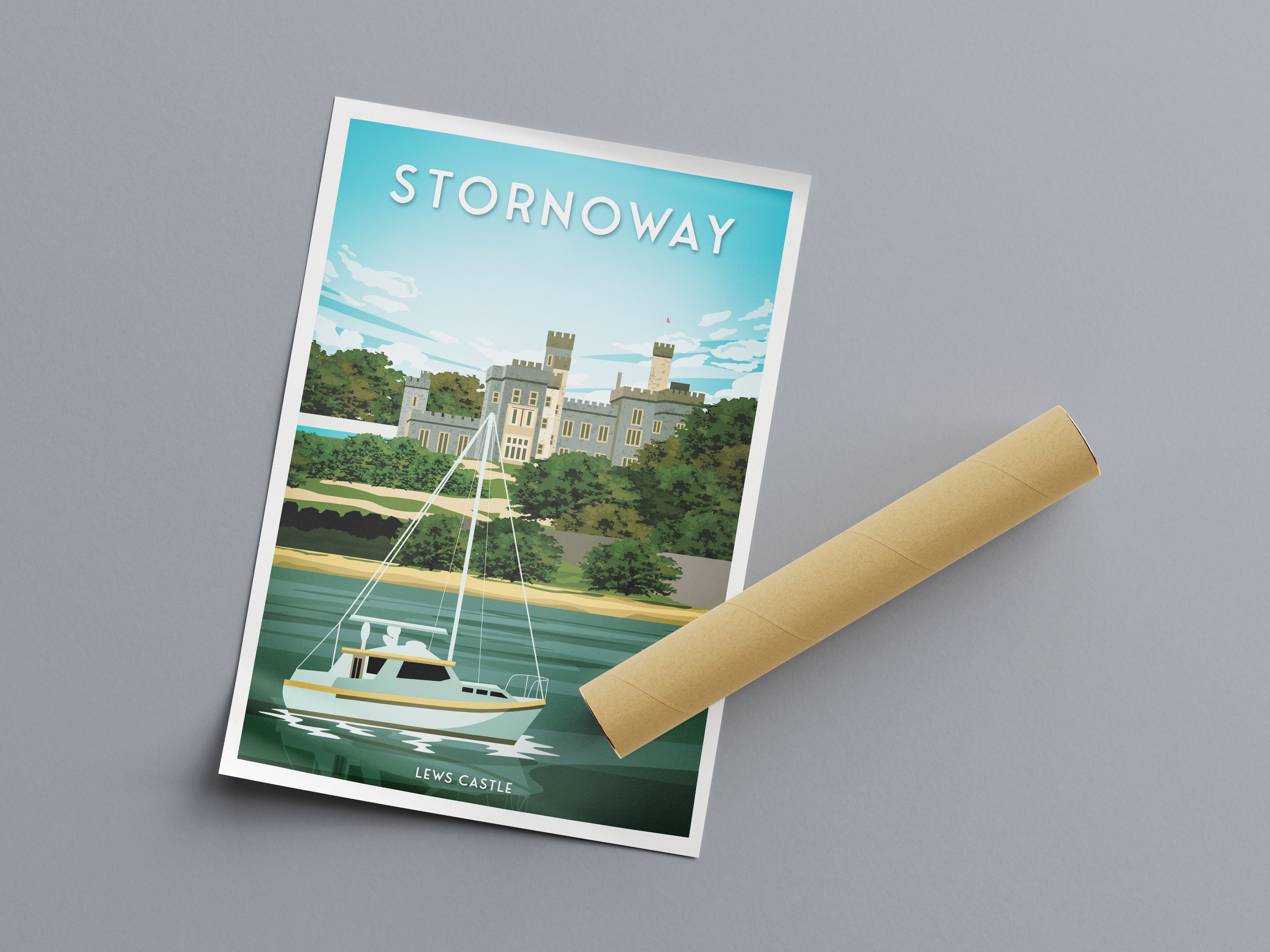 Stornoway Print Steòrnabhagh Lews Castle Lewis and - Etsy