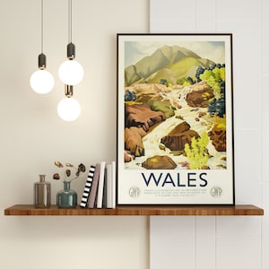 Wales Travel Poster | Vintage Welsh Print | Wall Art - Etsy UK