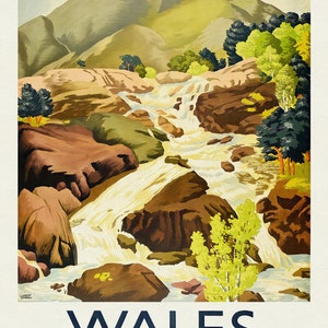 Wales Travel Poster | Vintage Welsh Print | Wall Art - Etsy UK