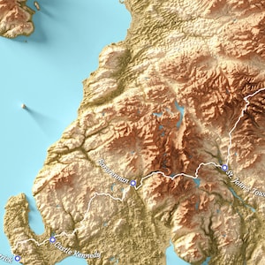 Topographic Map of the Southern Upland Way Walking Trail – Available in ...