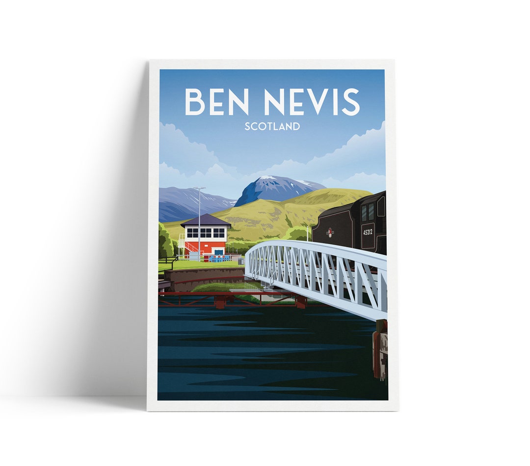 Ben Nevis Print - Banavie - Canal - LMS Stanier Class - Scotland ...
