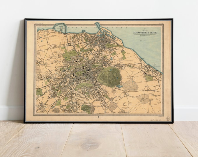 Map of Edinburgh, Edinburgh Travel Print, Hand Drawn Map, Scottish ...