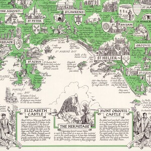 Historic Jersey | Old Vintage Antique Map | 1957 | Estra Clark | St ...