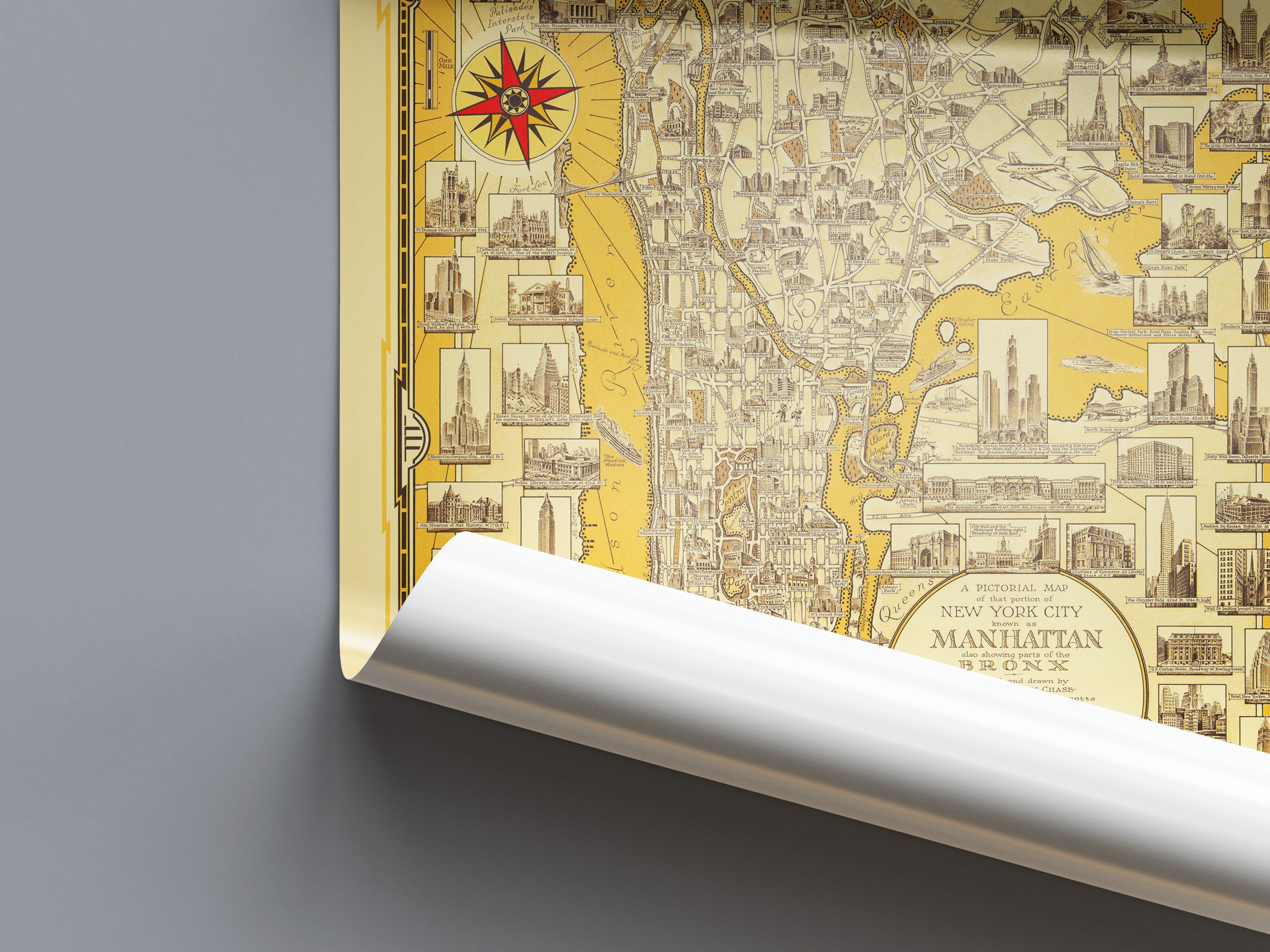 Old Manhattan Map Pictorial Map of That Portion of New York | Etsy