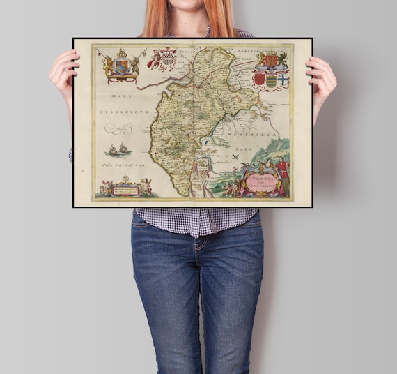 Ancient Cumbria Map Cvmbria Vulgo Cumberland Old Antique | Etsy UK