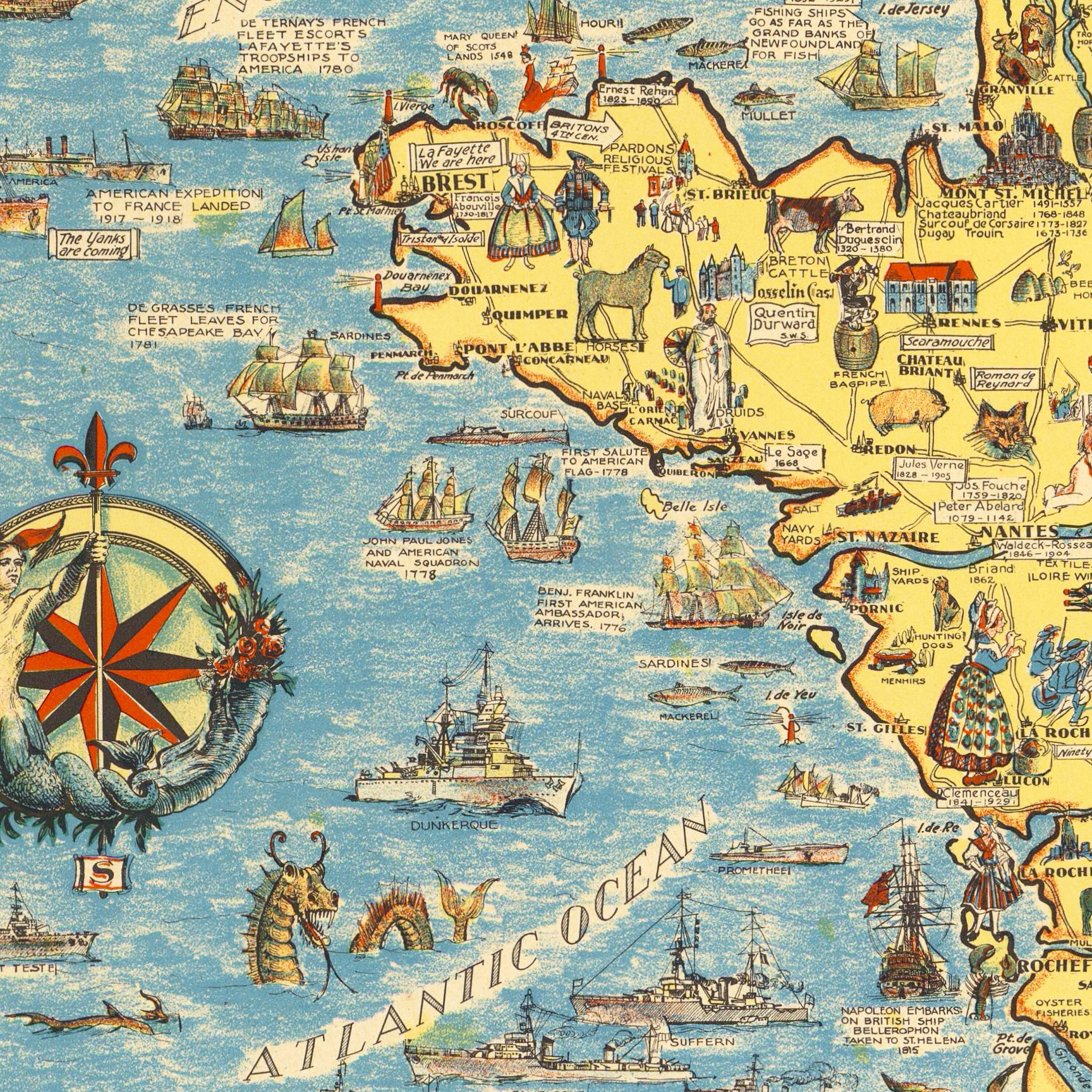 Story Map of France, Pictorial Poster of France, Home Decor ...