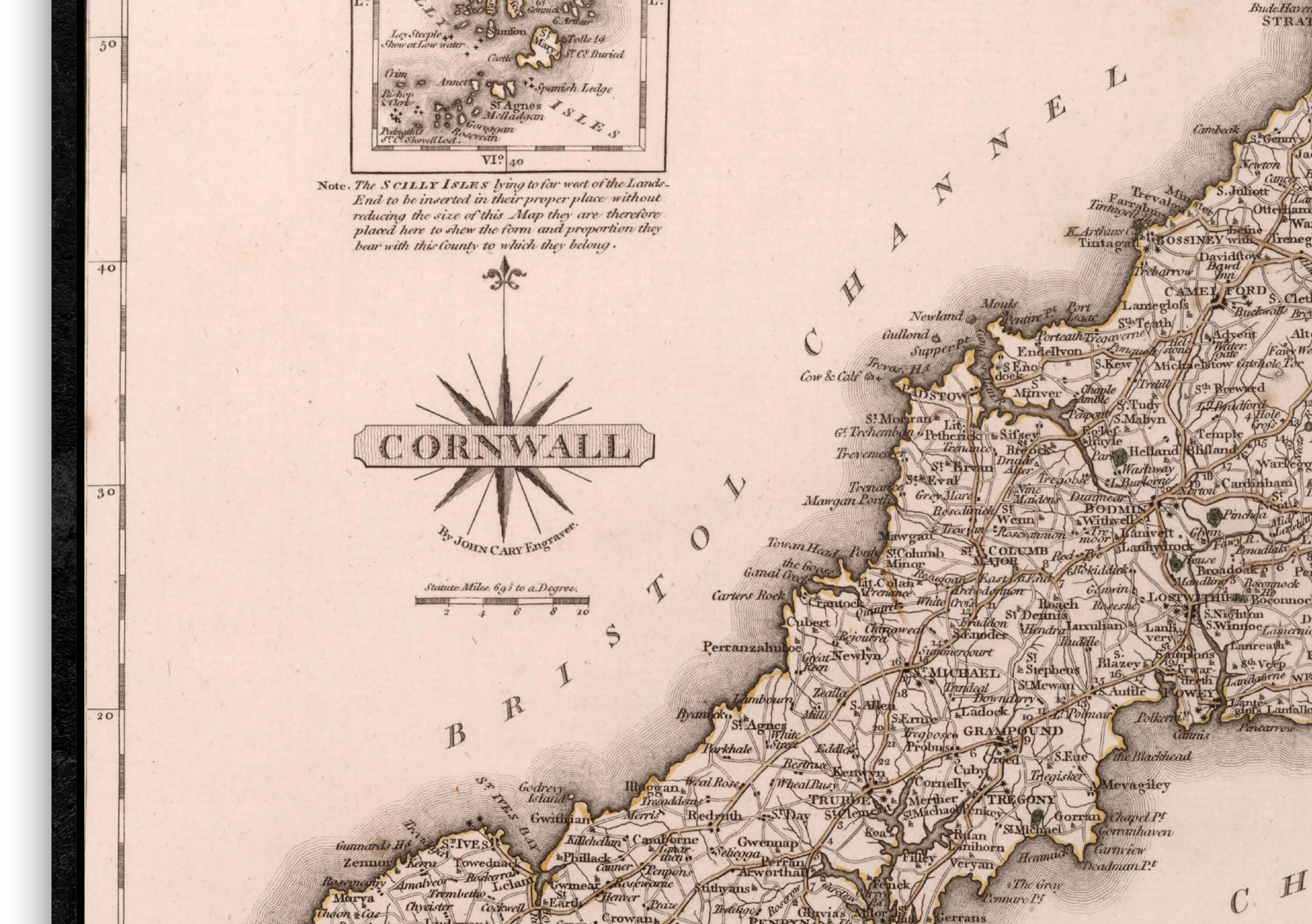 County Map of Cornwall Circa 1787 Vintage Antique Old Map | Etsy