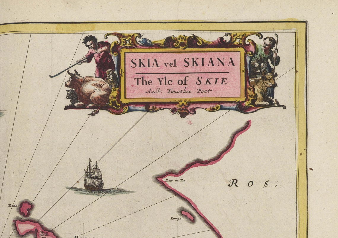 Skye Map Old Antique Map of Isle of Skye 1665 Old Map - Etsy UK
