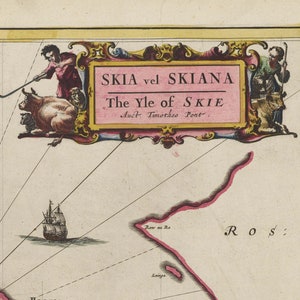 Skye Map | Old Antique Map of Isle of Skye | 1665 | Old Map Wall Print ...