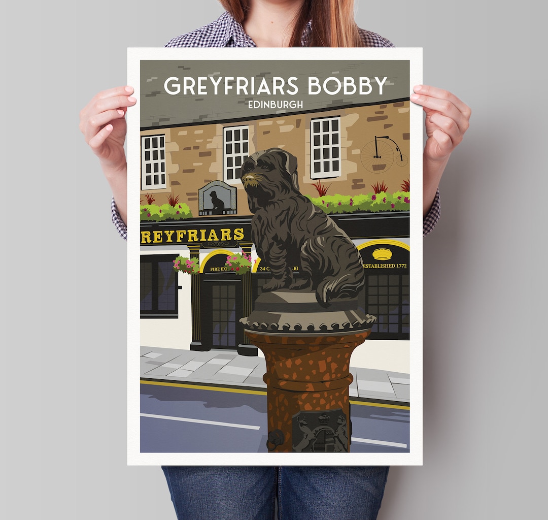 Greyfriars Bobby Print - Edinburgh Travel Poster - Scottish Wall Art - Etsy