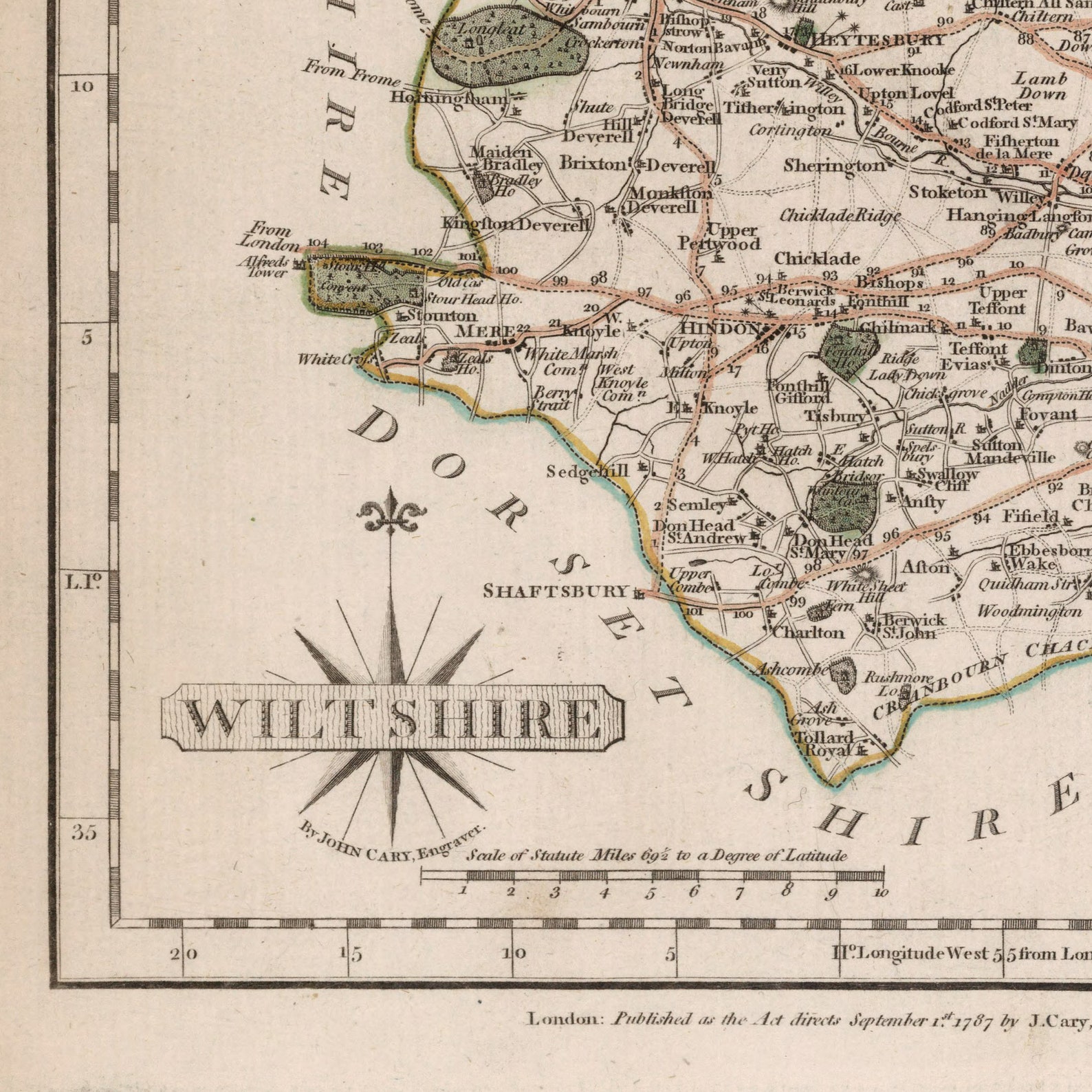 Old Wiltshire Map 1787 Antique English County Map of - Etsy UK