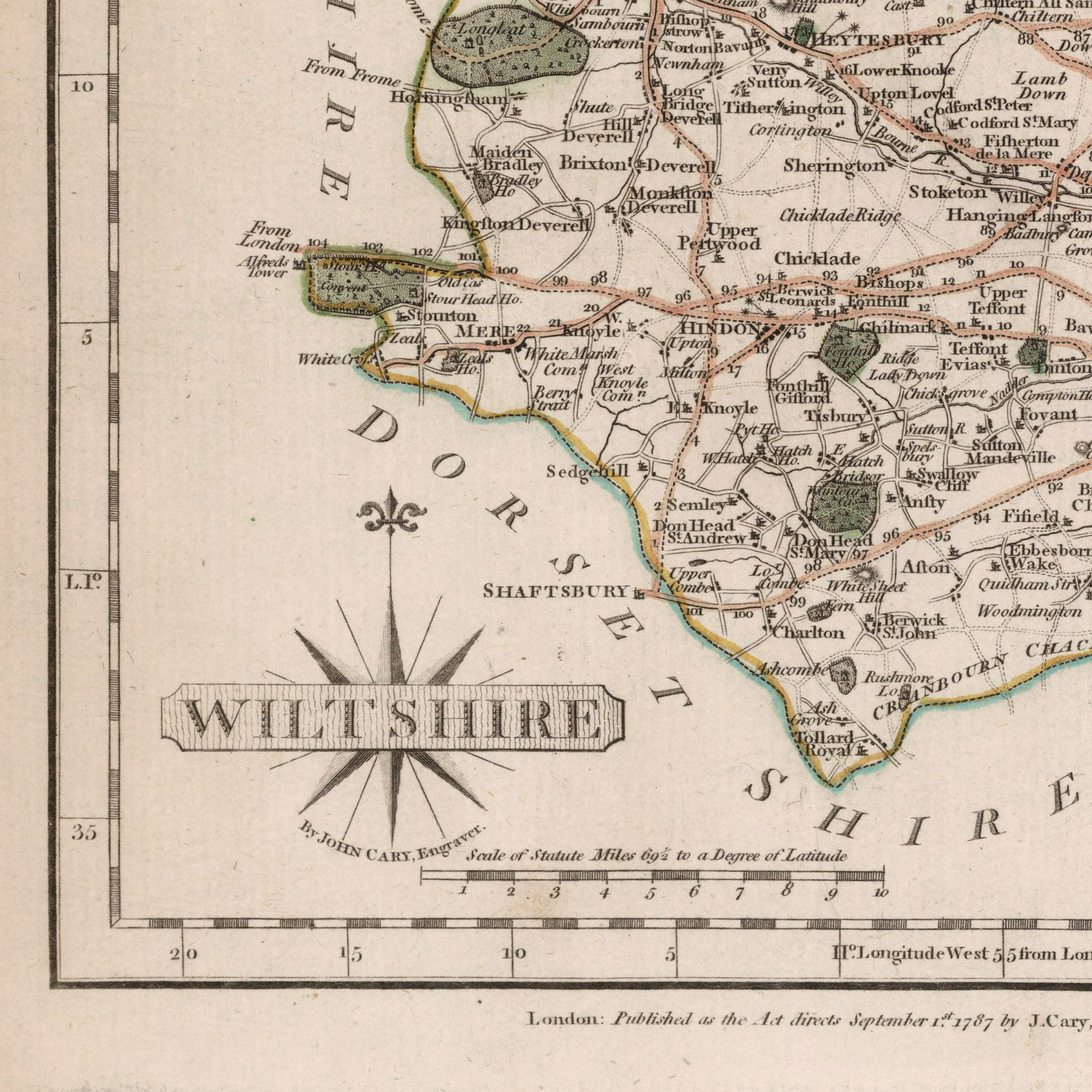 Old Wiltshire Map 1787 Antique English County Map of - Etsy UK