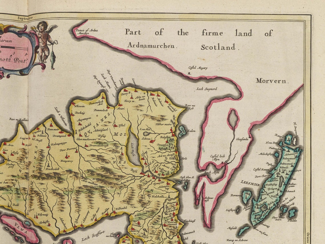 Old Isle of Mull Map Mvla Insvla Old Antique Map 1665 - Etsy UK