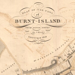Burntisland Vintage Map | Old Map of Burnt Island | Wall Art Print ...