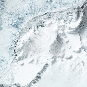 Antarctica Art Relief Map - 2D Bathymetric Print - South Pole Geology ...