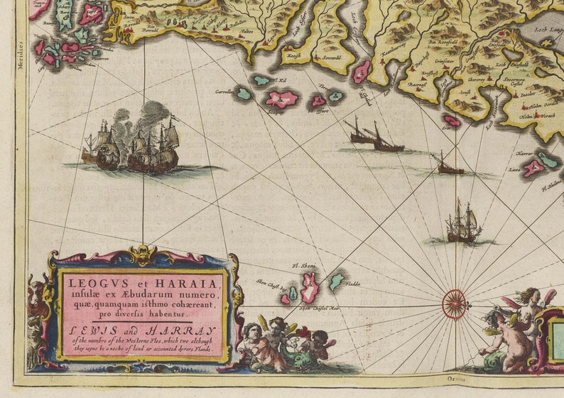 Harris and Lewis Map Old Antique Map of Isle of Harris and - Etsy UK