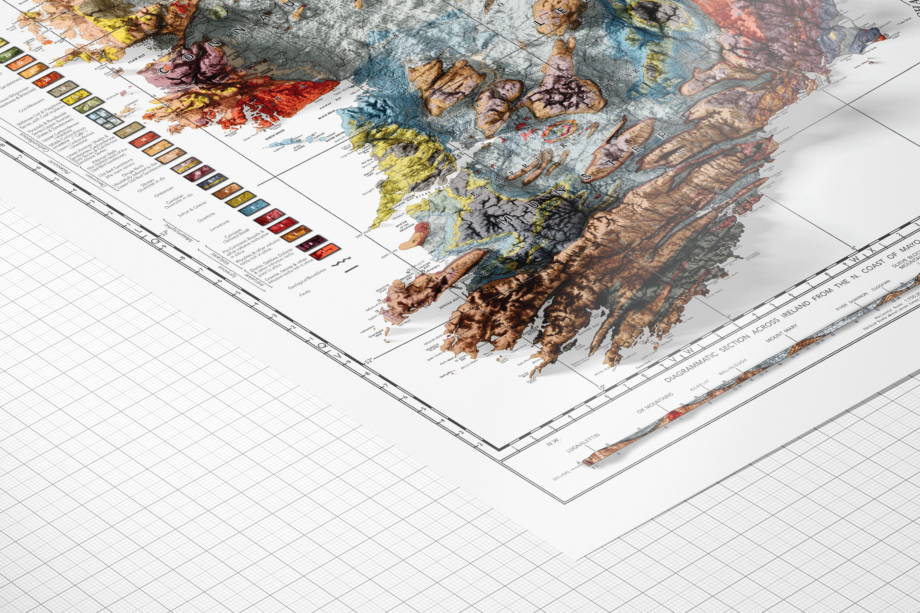 Ireland Geological Map - Ireland Relief Map, Ireland Topo Map, Dublin ...