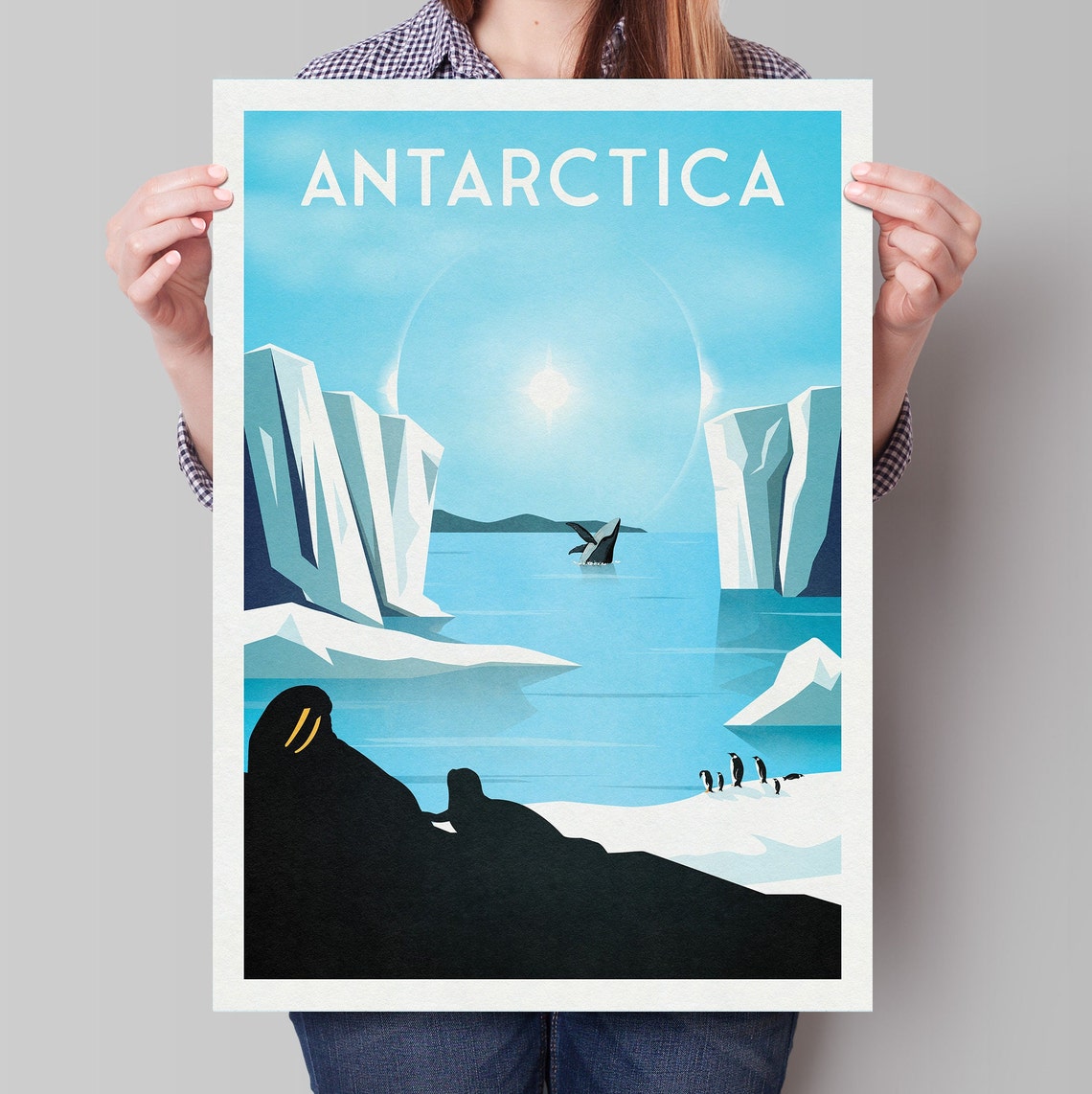 Antarctica Travel Poster Antarctica Travel Print Antartica | Etsy