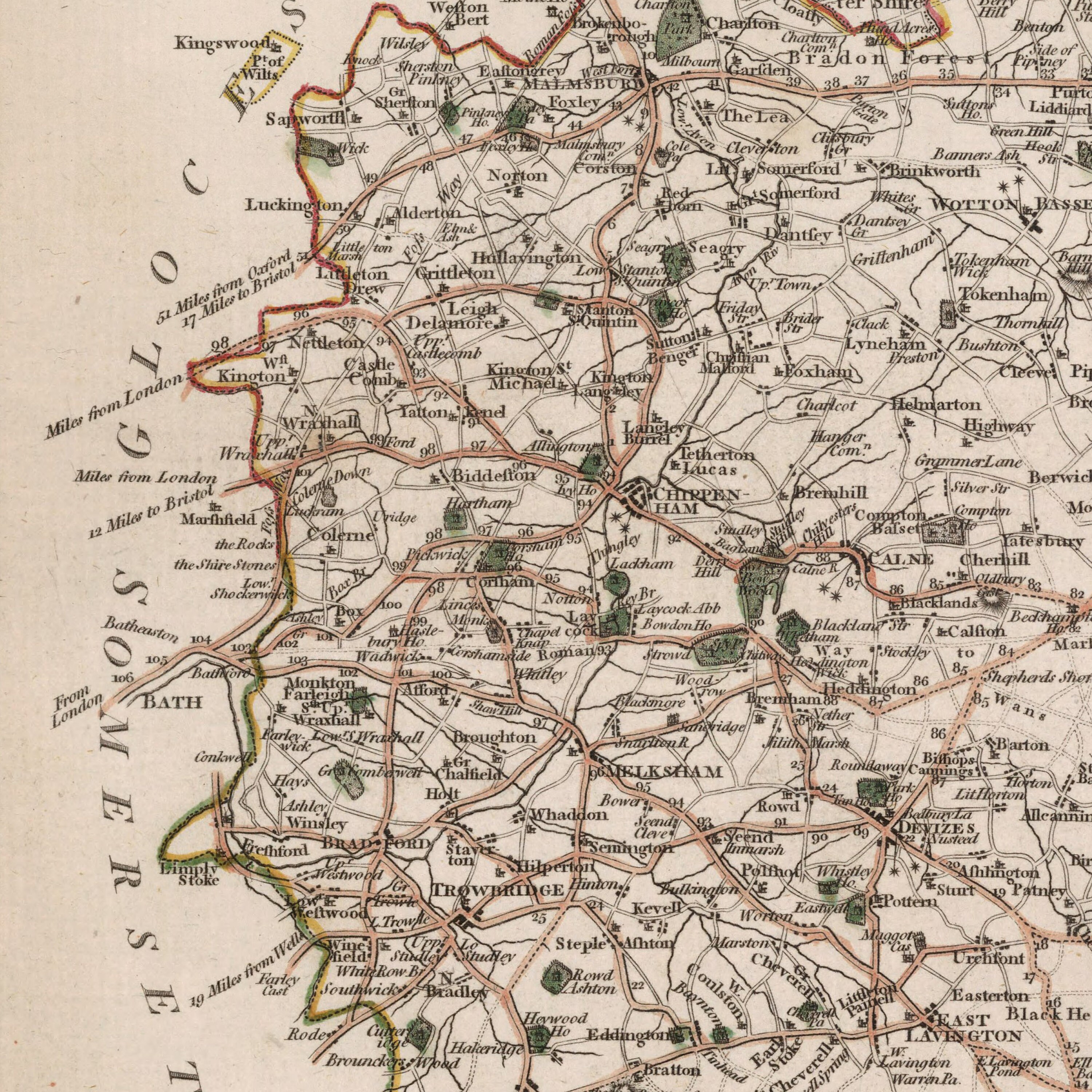 Old Wiltshire Map 1787 Antique English County Map of - Etsy UK