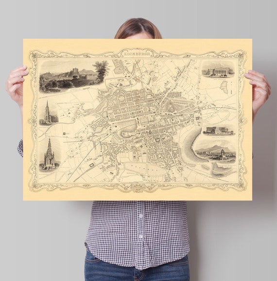 Old Edinburgh Map Plan of the City of Edinburgh Scotland | Etsy