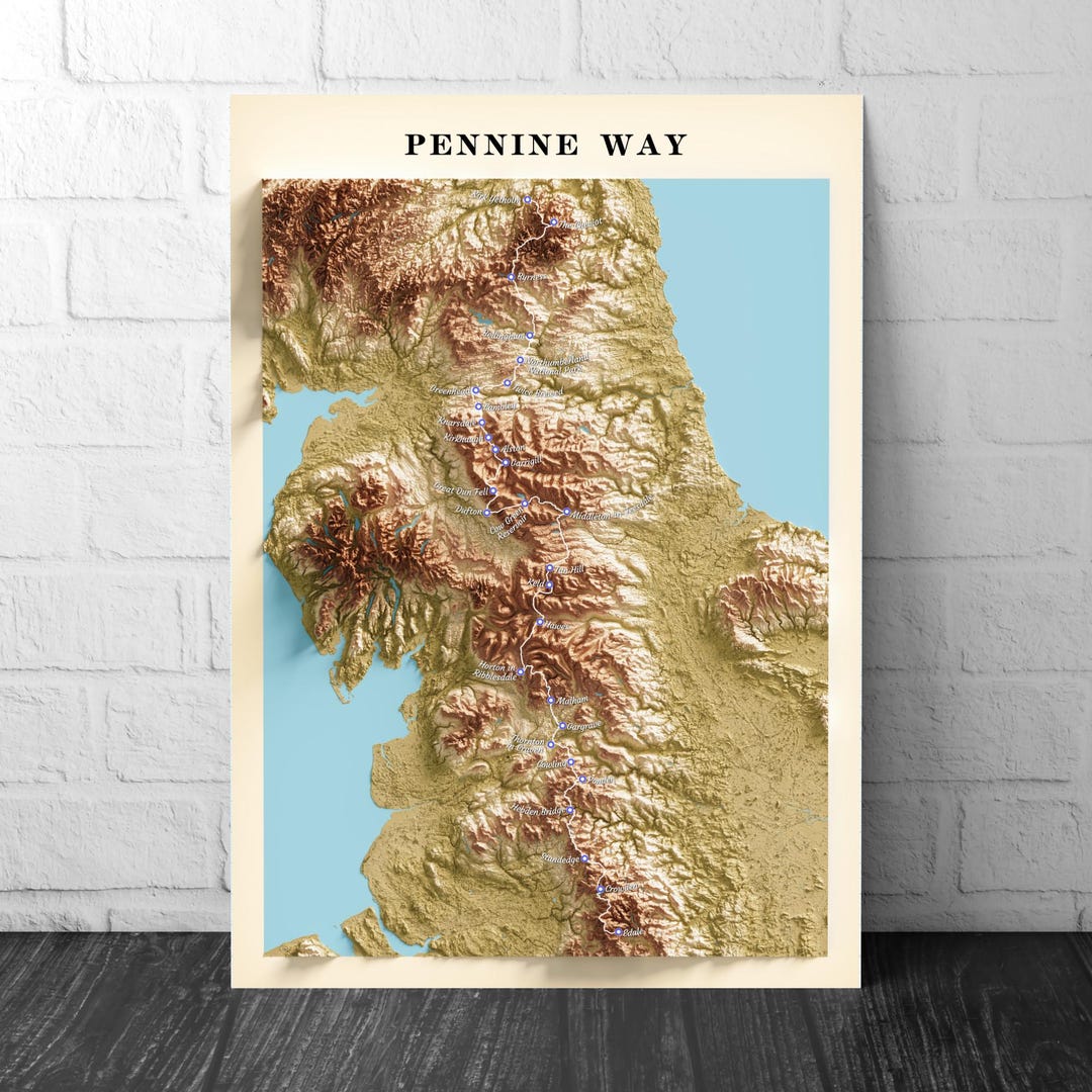 Pennine Way Map Wall Art Print – A4 to A1 Satin Poster - Etsy