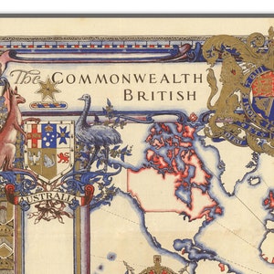 Commonwealth of Nations Map; British Empire; for Coronation George VI ...