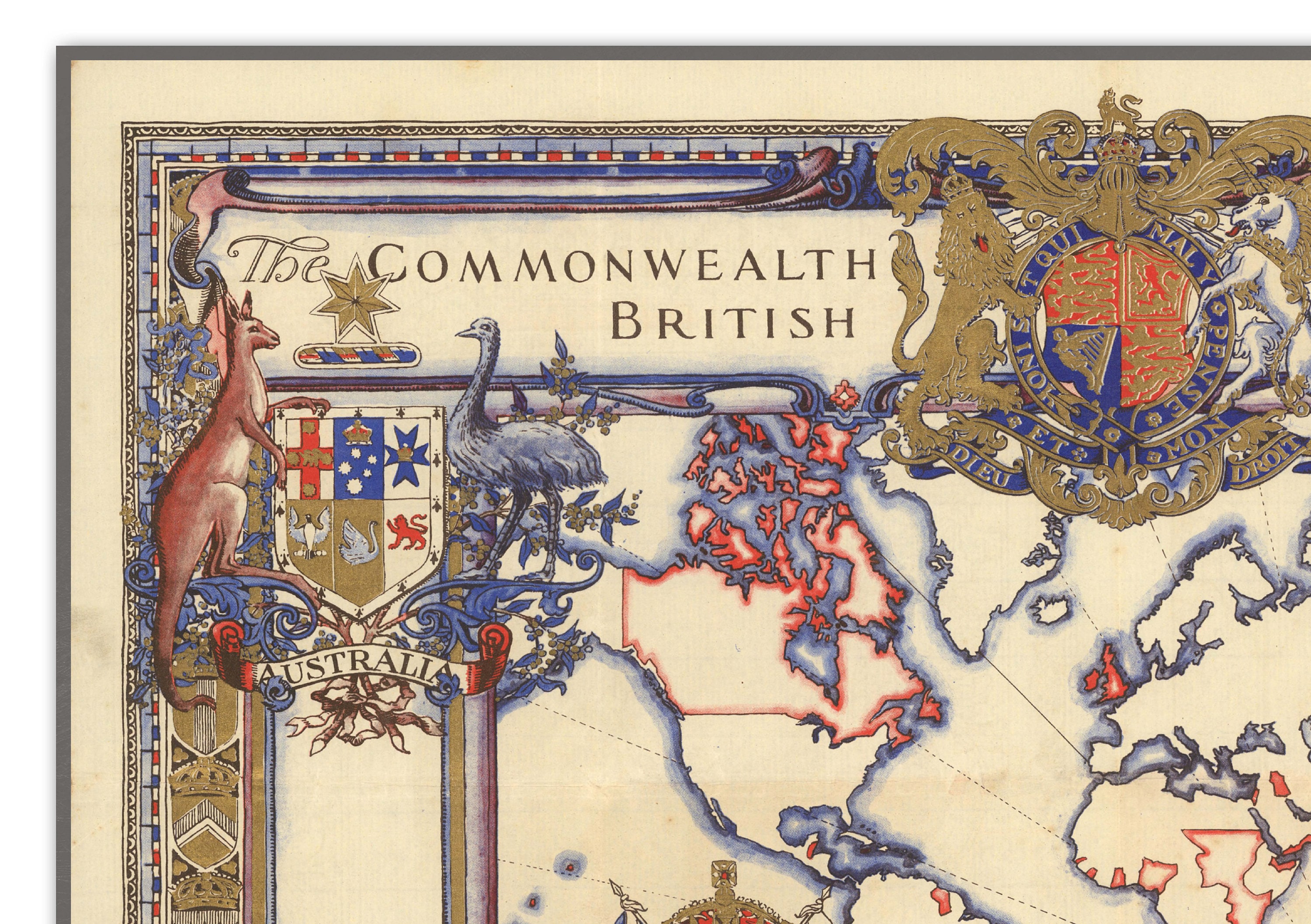 Commonwealth of Nations Map British Empire For Coronation - Etsy Polska