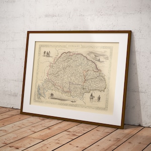 Old Hungary Map | 1851 | Vintage Hungarian Print | Old Map Wall Decor ...