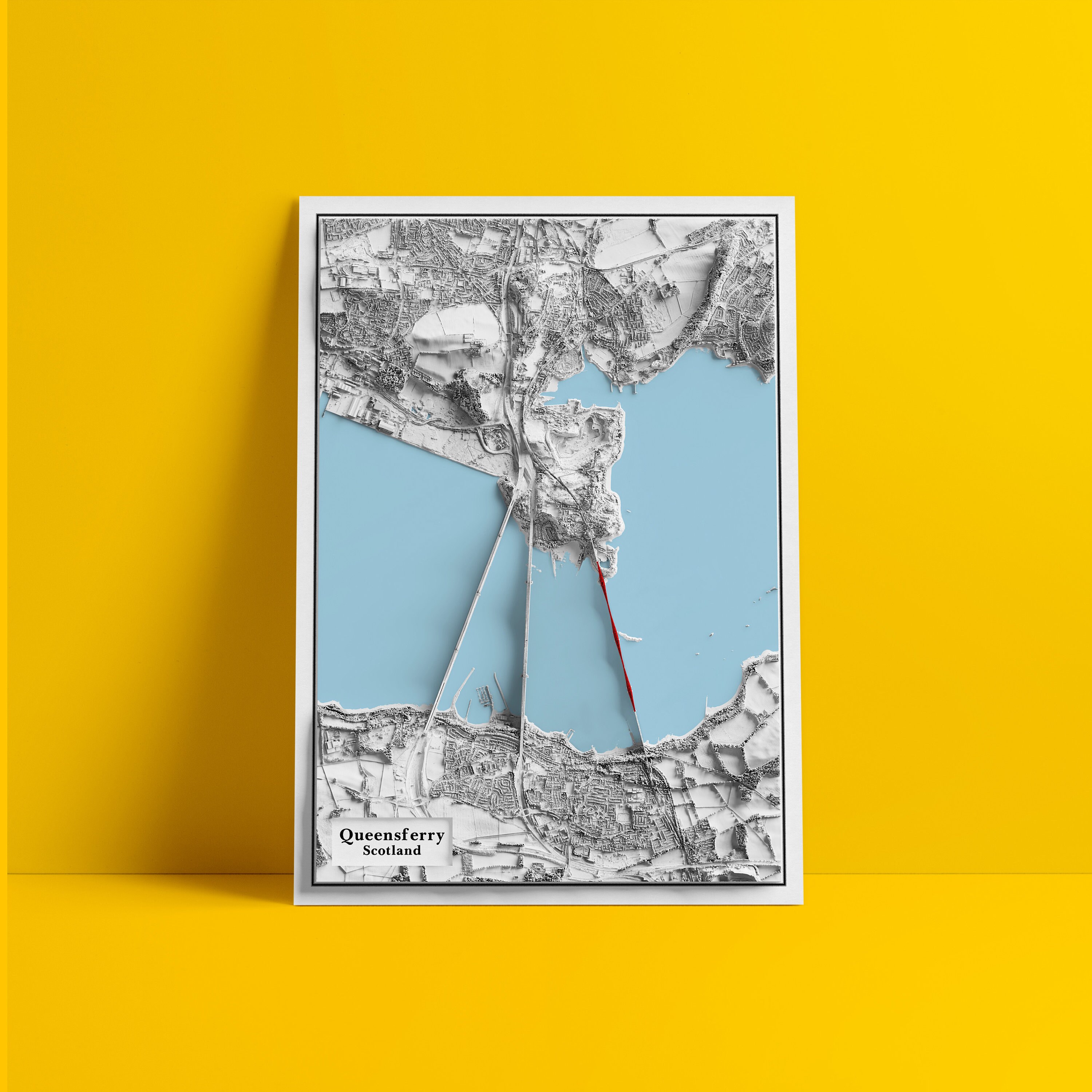 Queensferry Print Shaded Lidar Relief Map Detailed - Etsy UK