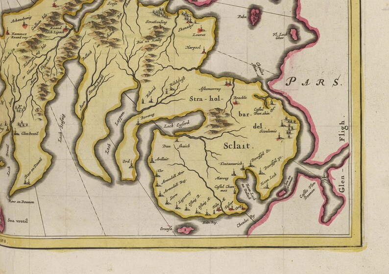 Skye Map Old Antique Map of Isle of Skye 1665 Old Map - Etsy UK