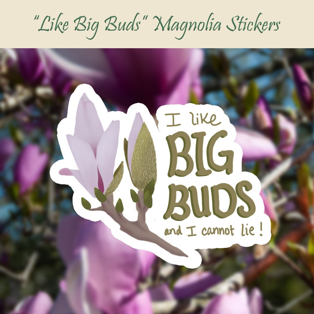 I Like Big Buds Magnolia Sticker, Waterproof Stickers, Vinyl Stickers ...