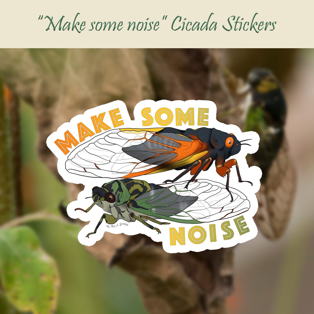Make Some Noise Cicada Sticker, Waterproof Stickers, Vinyl Stickers ...