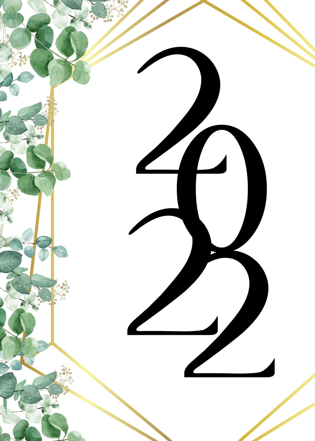 2022 Greenery Calendar Digital Print Version - Etsy