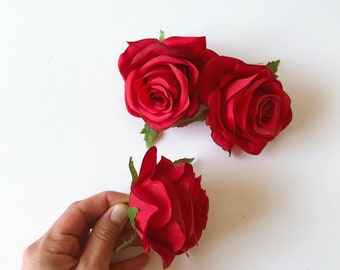 Red silk roses | Etsy