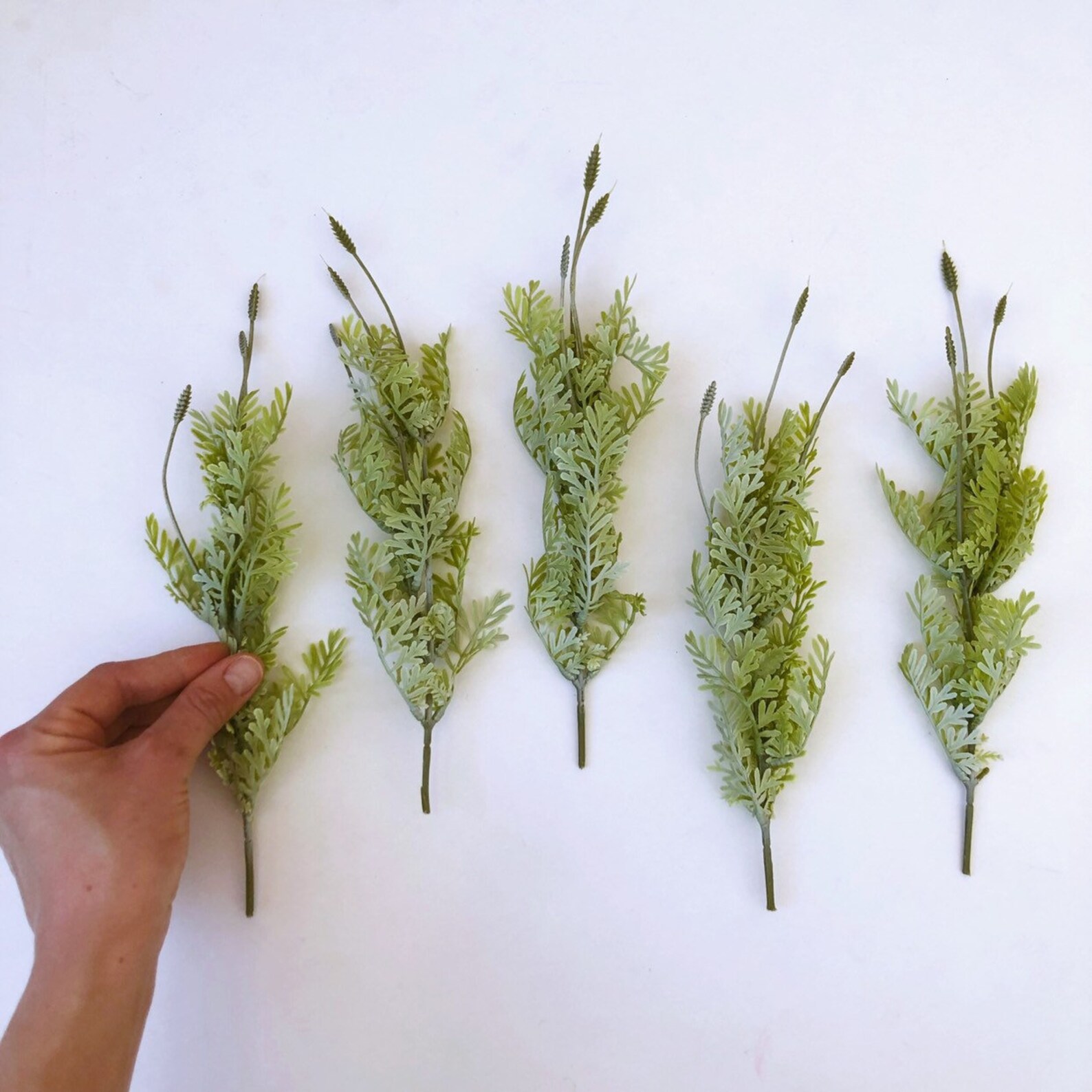 Artificial fern greenery 5 stems Small filler Bouquet | Etsy