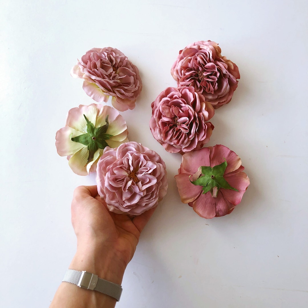 Vintage Ruffle Rose Heads Artificial Rose Silk Wild Rose Faux Roses ...