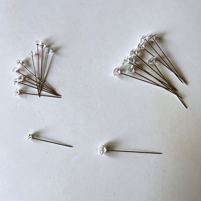Rhinestone Head Corsage Pins: Crystal Sewing Needles (10mm & 5mm) - Etsy