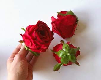 Red Silk Roses | Etsy