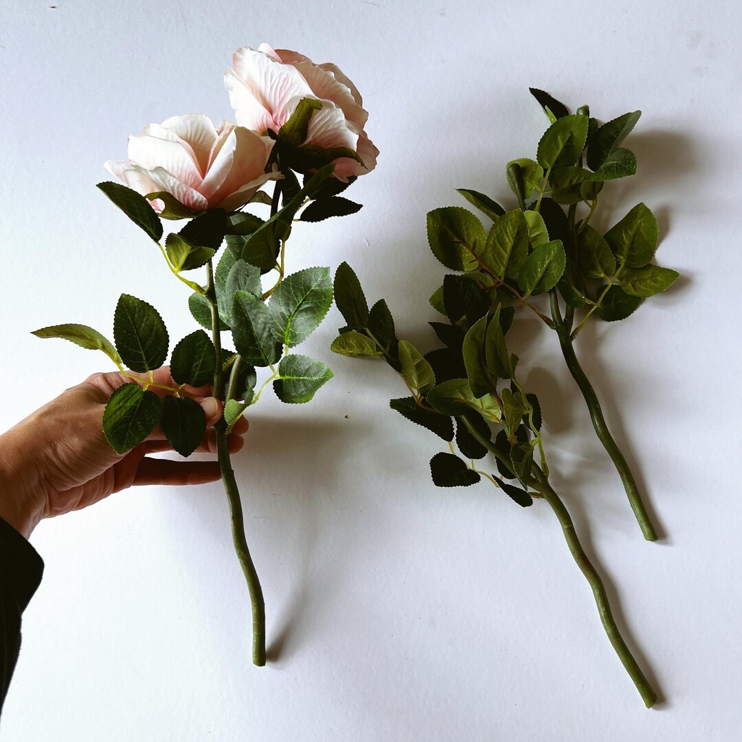 Artificial Rose Stem With Leaves: DIY Bouquet Supplies (32cm/13in) - Etsy