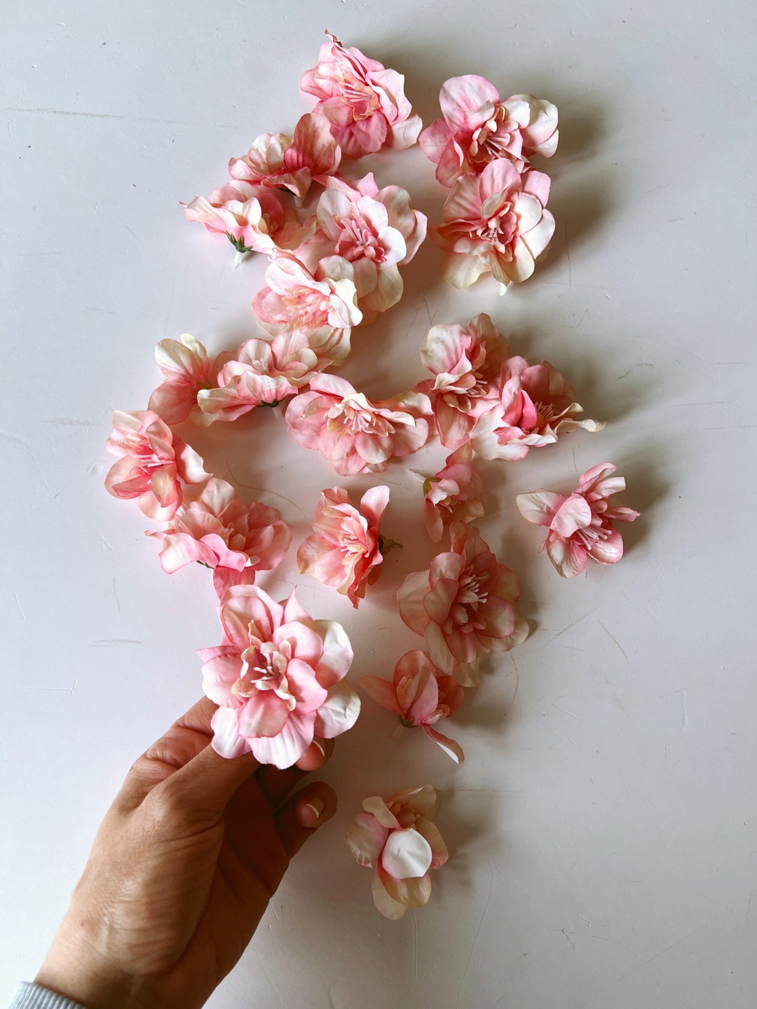 Coral Pink Silk Delphinium Flower Bunch Artificial Flowers Faux Flowers ...