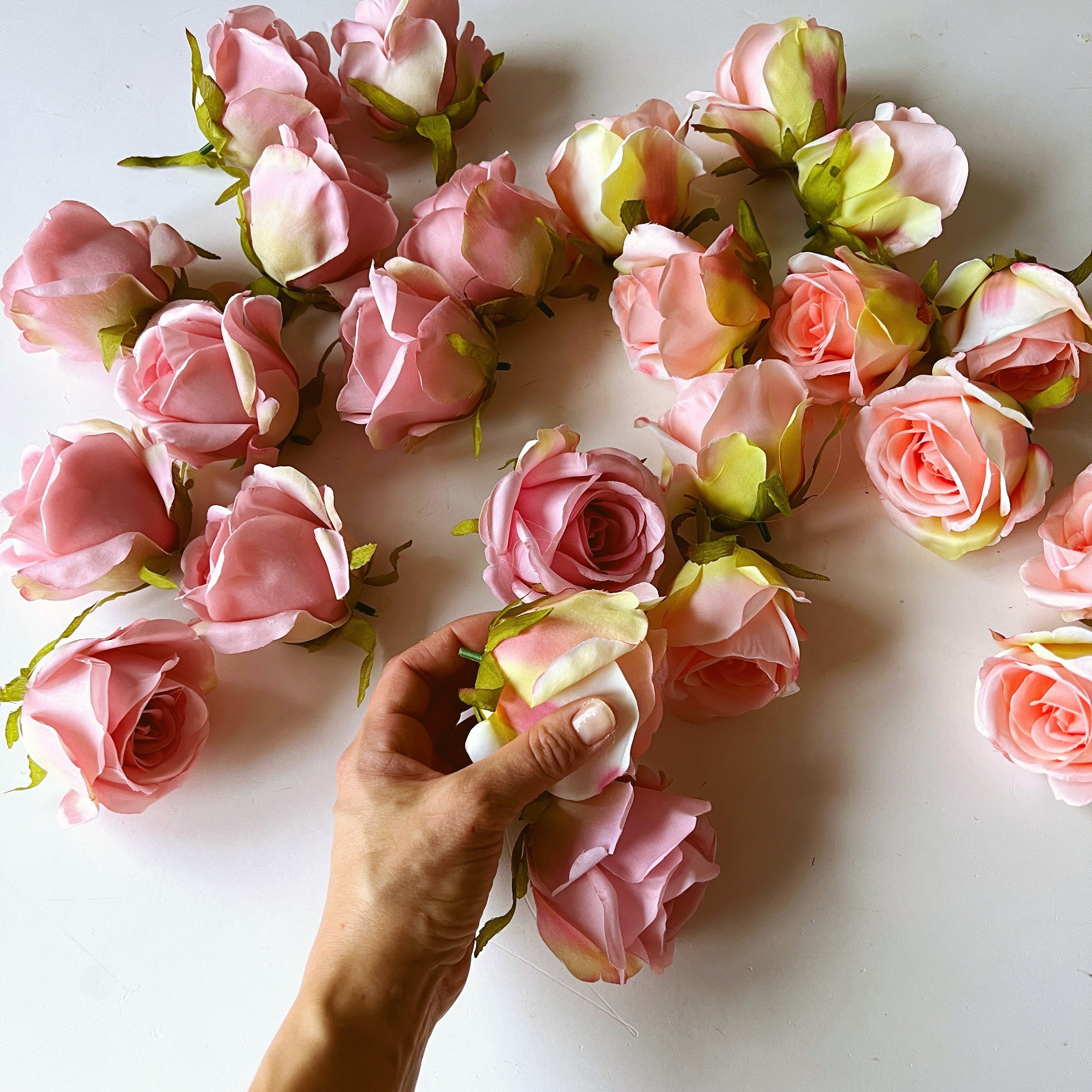 Rose Pink or Salmon Pink Rose Heads Artificial Roses Rose - Etsy