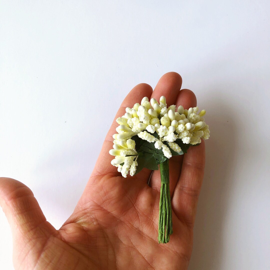 Flower Stamen, Sugar Flowers, Flower Crown Wire Decor, Yellow Pearls ...
