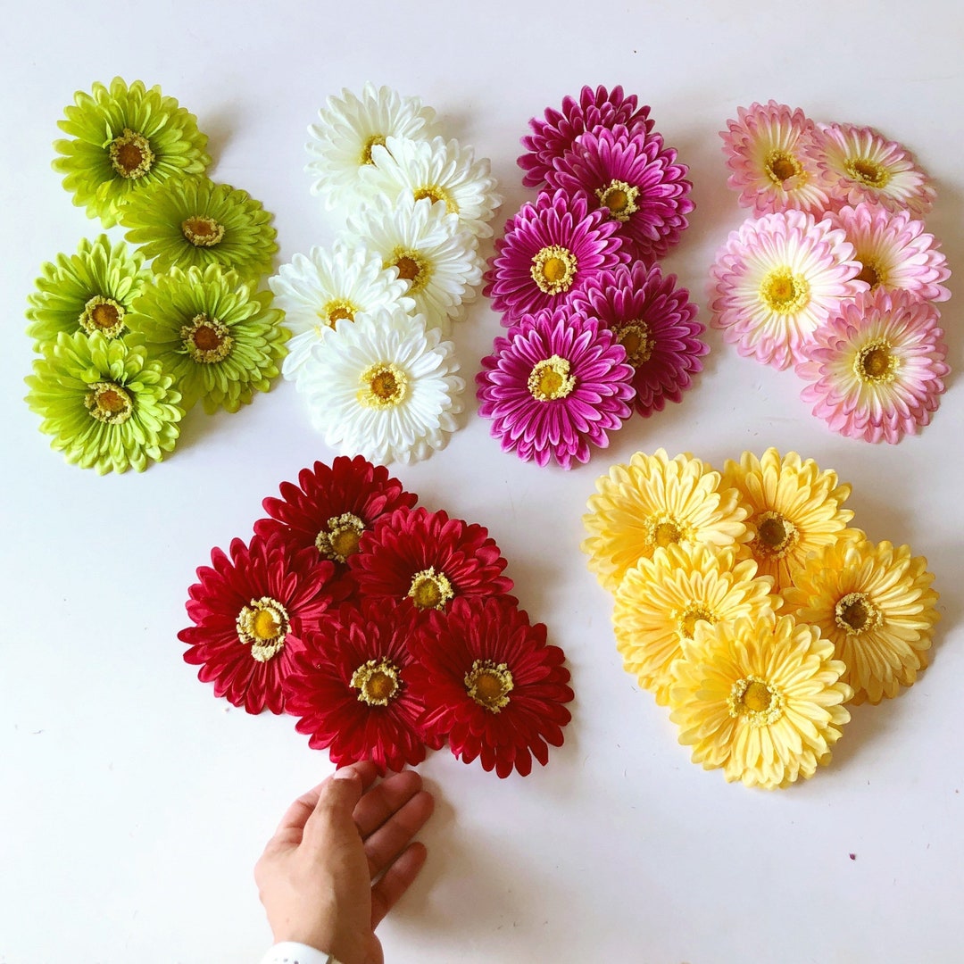 5 Pieces Gerbera Heads Artificial Flowers Gerberas Head Set - Etsy UK
