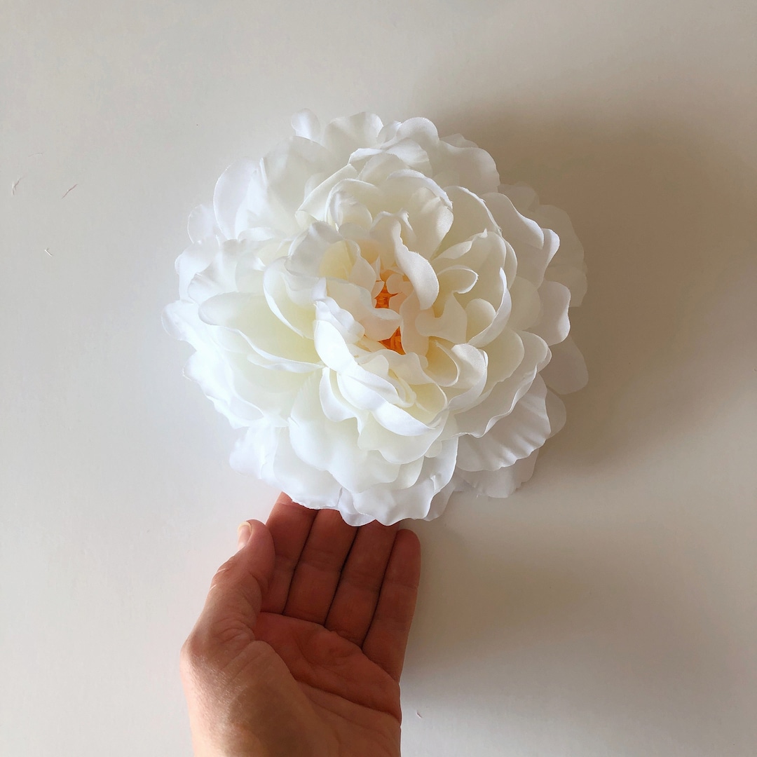 1 Piece Silk Huge White Peony Head, Artificial Peonies, Large Peony ...
