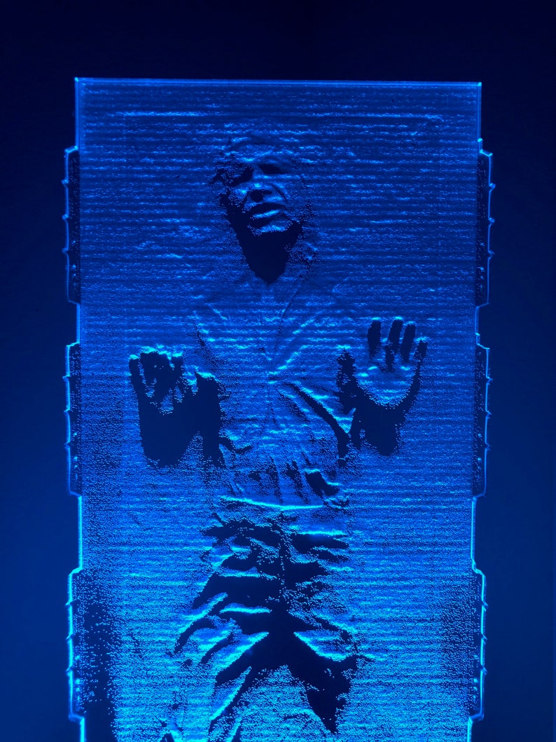 Han Solo Carbonite LED Light: Star Wars Hologram Desk Lamp - Etsy